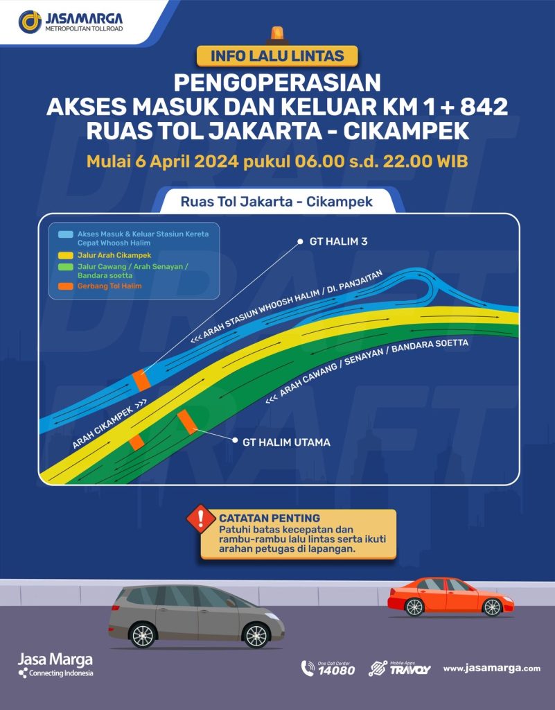 Tingkatkan Pelayanan dan Akses Jalan Tol, Jasa Marga Operasikan Akses Masuk dan Keluar KM 1+842 ...